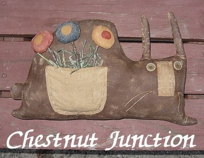 BUNNY FLOWERS PATTERN by Chestnut Junction...primitive patterns ...
