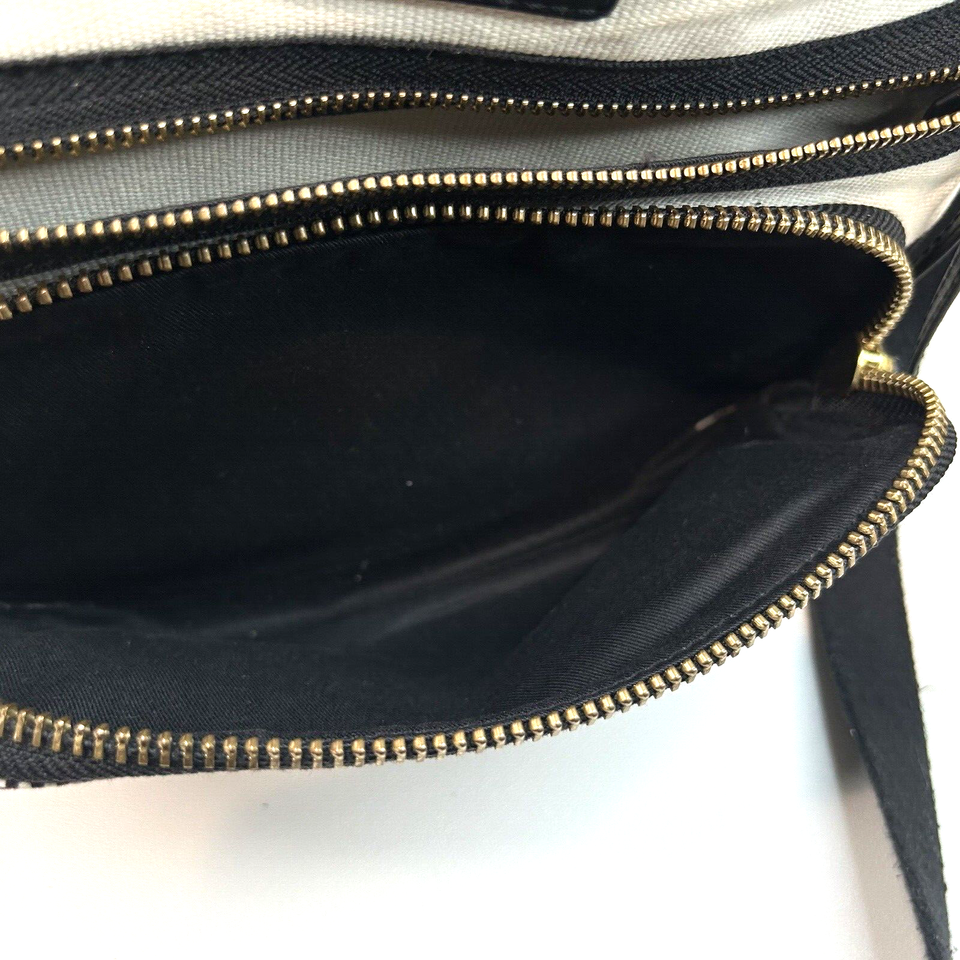 :Sturdy Urban FOSSIL Heavy Cloth Black/Cream Striped Crossbody Bag | eBay