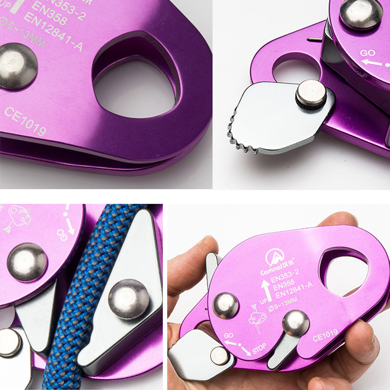 Rope Grab Fall Arrester Protection 22KN 9-13mm Purple Removable Cam ...