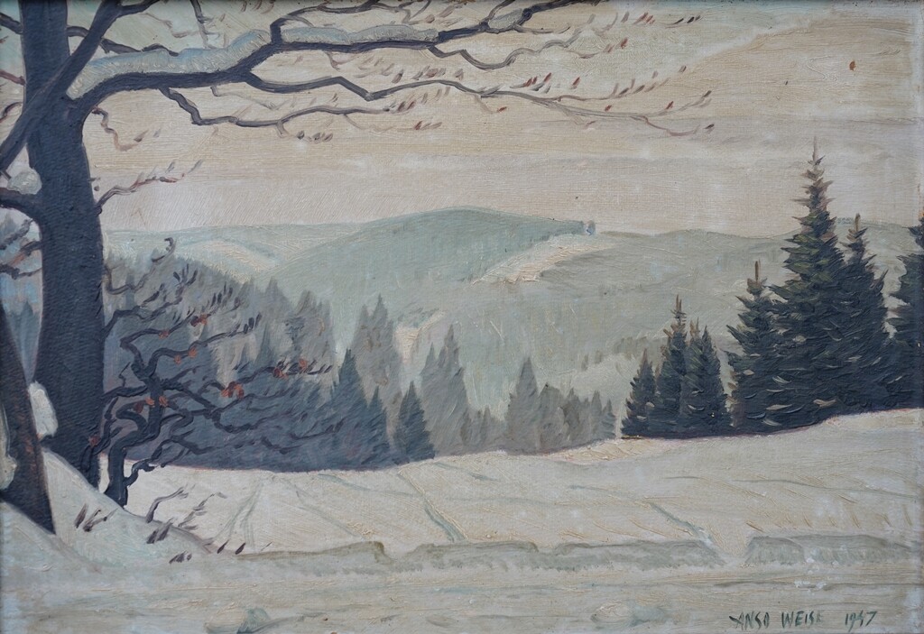 Winter an der Hirtenwiese Anso Weise 1895 Ilmenau Thüringen Mönchshof ...