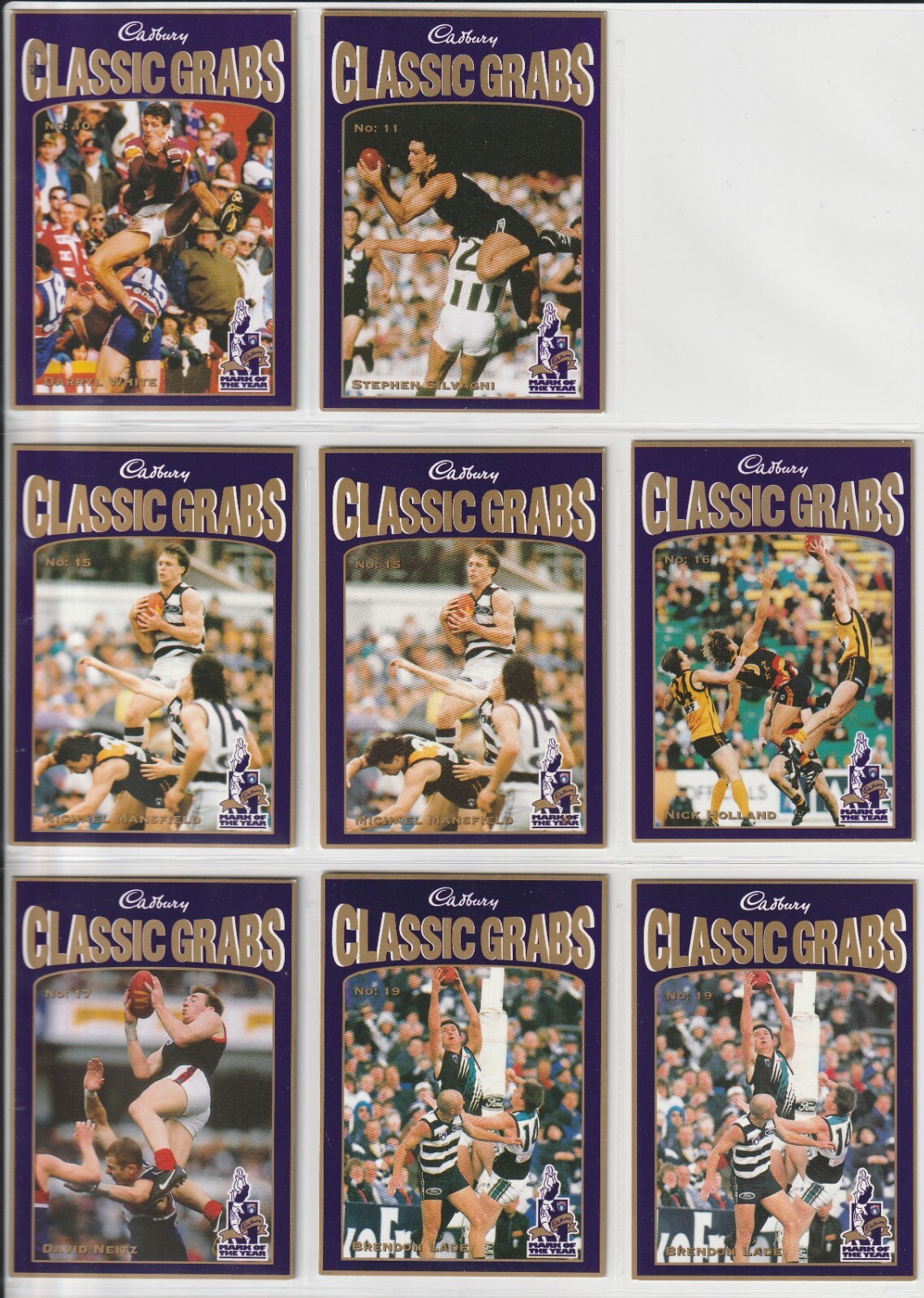 1998 SELECT CADBURY CLASSIC GRABS SINGLE CARD #23 JASON BALL | eBay