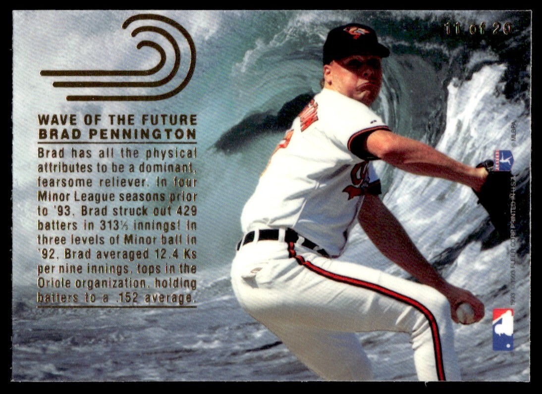 1993 Flair Wave of the Future Brad Pennington Baltimore Orioles #11 | eBay