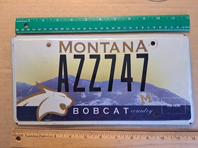 License Plate, Montana State University, Bobcat Country, Passenger, AZZ ...