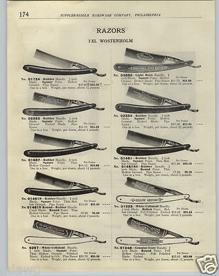 1923 PAPER AD IXL Wostenholm Straight Razor Rare unusual Handle | eBay