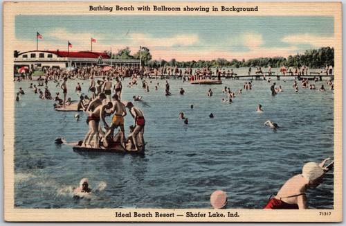 Shafer Lake Indiana IND, Ideal Beach Resort, Bathing, Ballroom, Vintage ...