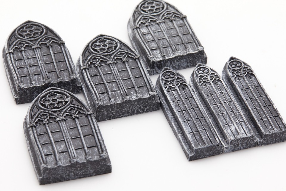 Painted Ruined Cathedral Windows for DnD, Warhammer, Tabletop Gaming | eBay