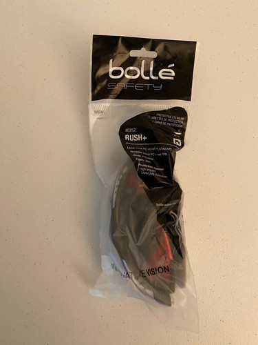 Bolle Rush Plus Safety Glasses Black/Red With Foam Clear Anti-Fog Lens ...