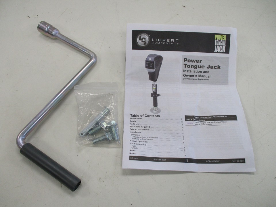 LIPPERT POWER TONGUE JACK 3,500 LB CAPACITY ELECTRIC 18" STROKE 285318 ...