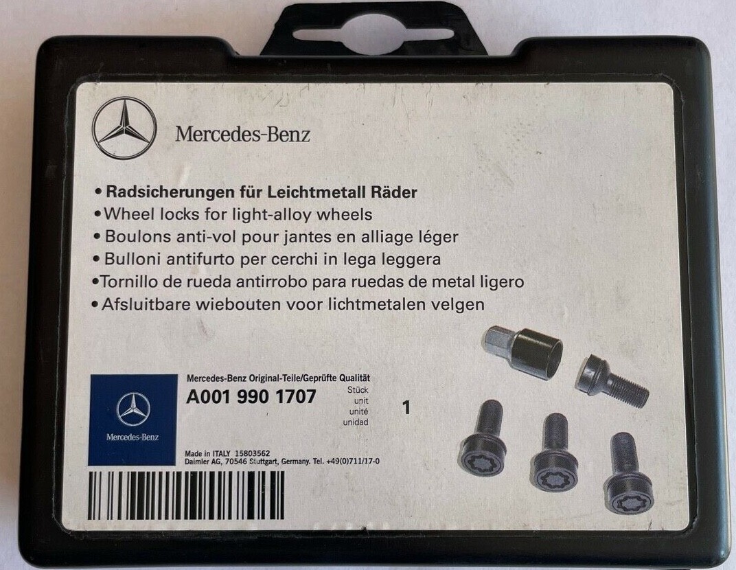 Mercedes-Benz Wheel Rim Bolts Secret Locks M14x1.5x45 5Pcs Set ...