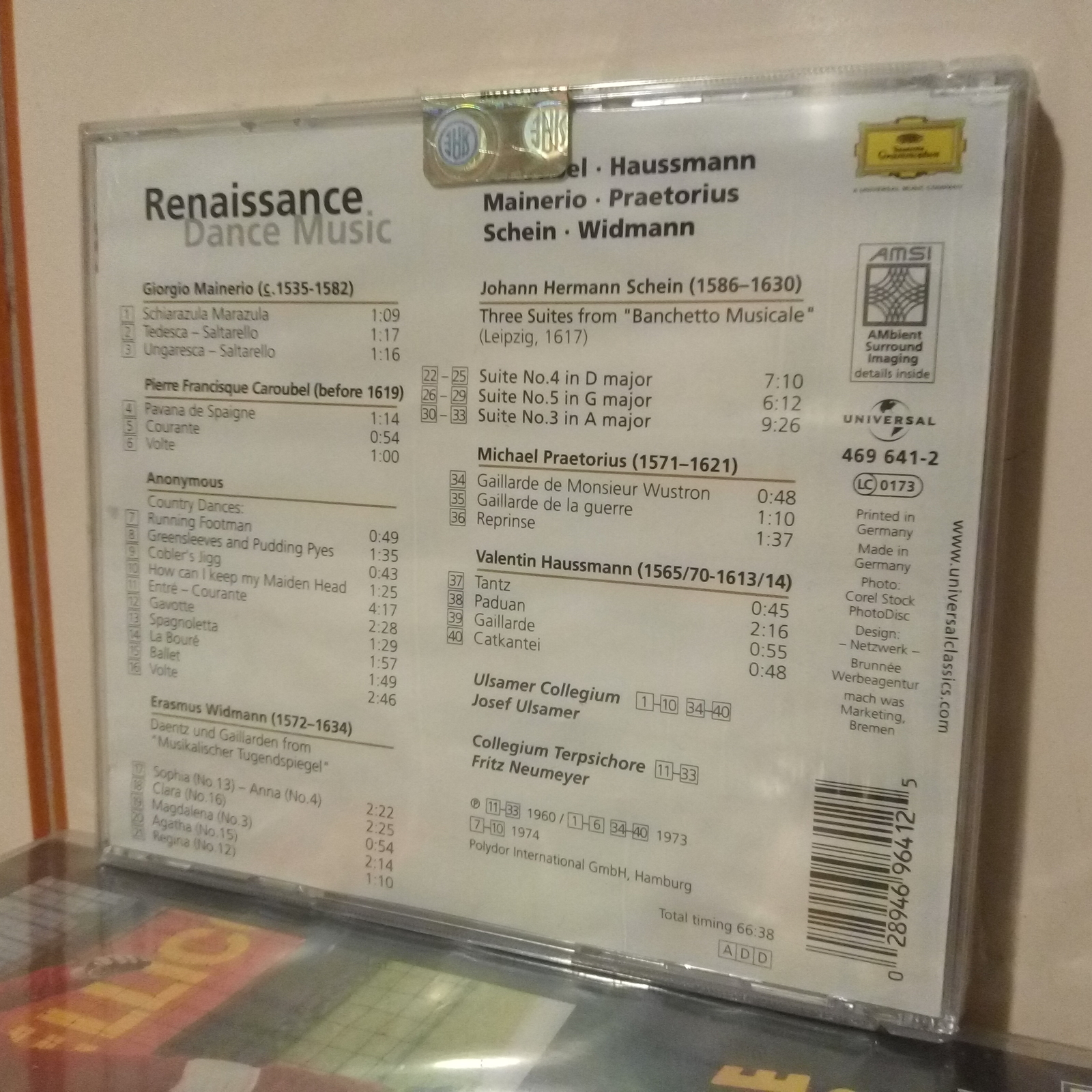 Renaissance Dance Music Fritz Neumeyer Josef Ulsamer & Collegium Cd ...