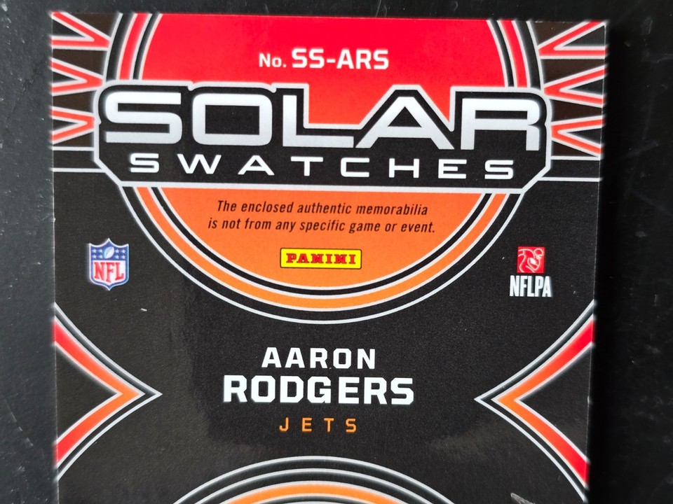 🔥 2024 PANINI OBSIDIAN AARON RODGERS SOLAR SWATCHES NFL SHIELD 1/1 🔥 ...