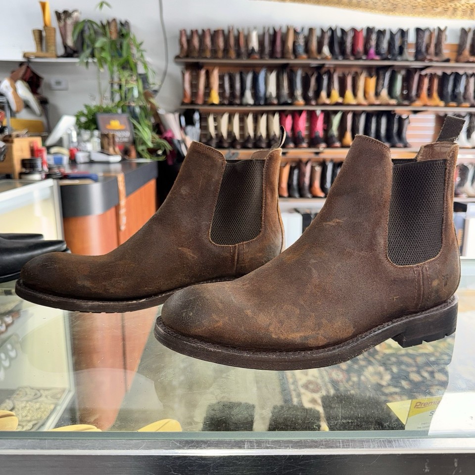 Frye Bowery Men's Chelsea Boot - Ginger Brown Leather - Round Toe Size ...