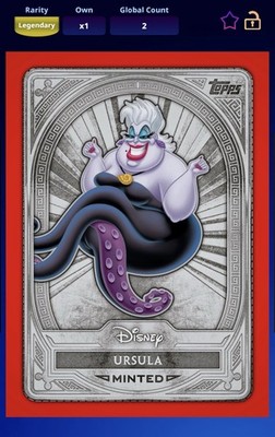 Disney Topps Collect Minted Ursula Red Foil Legendary LE 5CC! [DIGITAL ...
