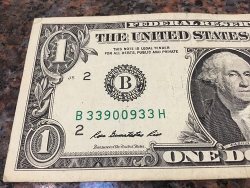 FANCY SERIAL NUMBER $1 DOLLAR BILL / TRINARY /RADAR / PALINDROME / 2013 ...