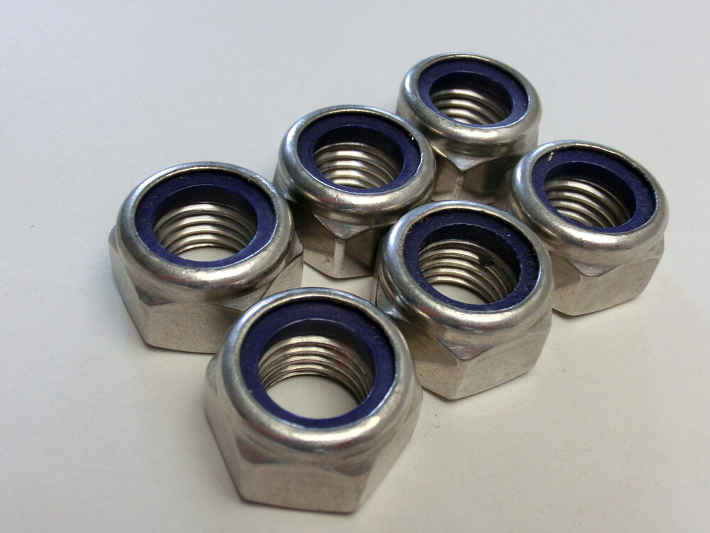 6 Pieces Lock Nut M20 Self-Locking Nuts Stainless Steel A2 V2A Stop Nut ...