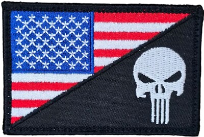SKULL AMERICAN FLAG PUNISHER TERMINATOR PATRIOT FULL COLOR MILITARY ...