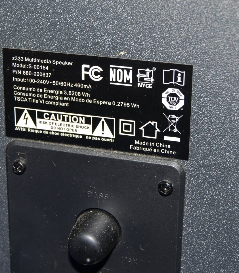 Logitech S-00154 z333 Multimedia Subwoofer and Speakers | eBay