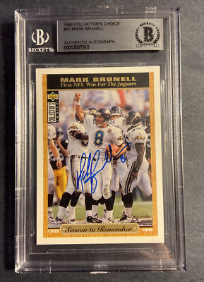 1998 Collectors Choice Mark Brunell signed. Jaguars Auto. BAS Autograph ...