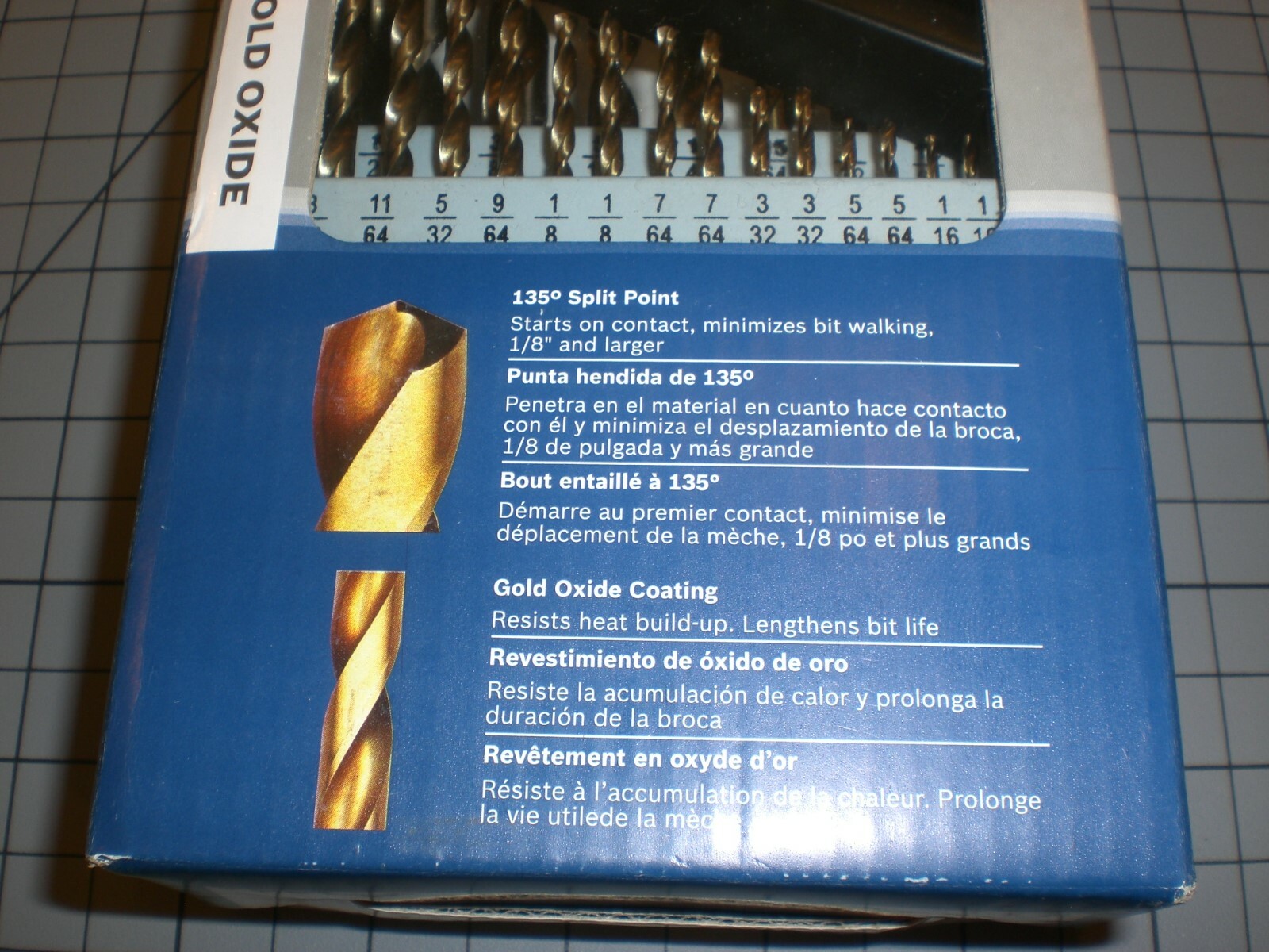 BOSCH GOLD OXIDE DRILL BIT SET OF 21 PC WITH METAL STORAGE CASE | eBay