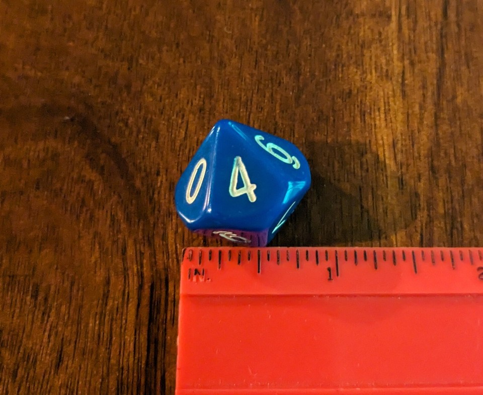 Vintage Die Blue Numeral Ten Sided D1 | eBay