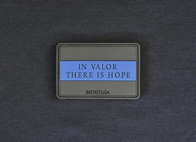 In Valor There Is Hope Thin Blue Line 3D PVC Morale Patch Police Honor ...