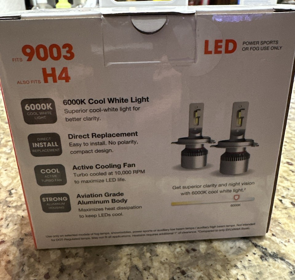 Sylvania 9003 | H4 LED Powersport Headlight Bulbs, Off-Road Use/Fog ...