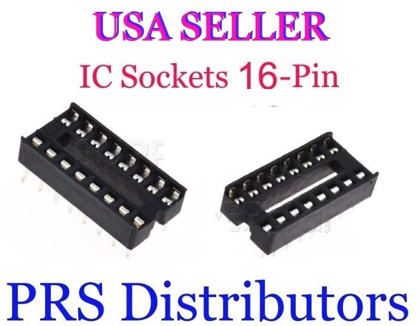 10 Pieces IC SOCKET 16-Pin DIP Solder Type PC Mount 16 Pin IC Socket ...