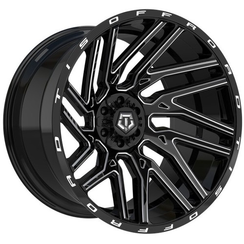 (1) One 20x12 TIS 554BM Black Milled Rims Wheels Fit 6 lug Chevy GMC ...