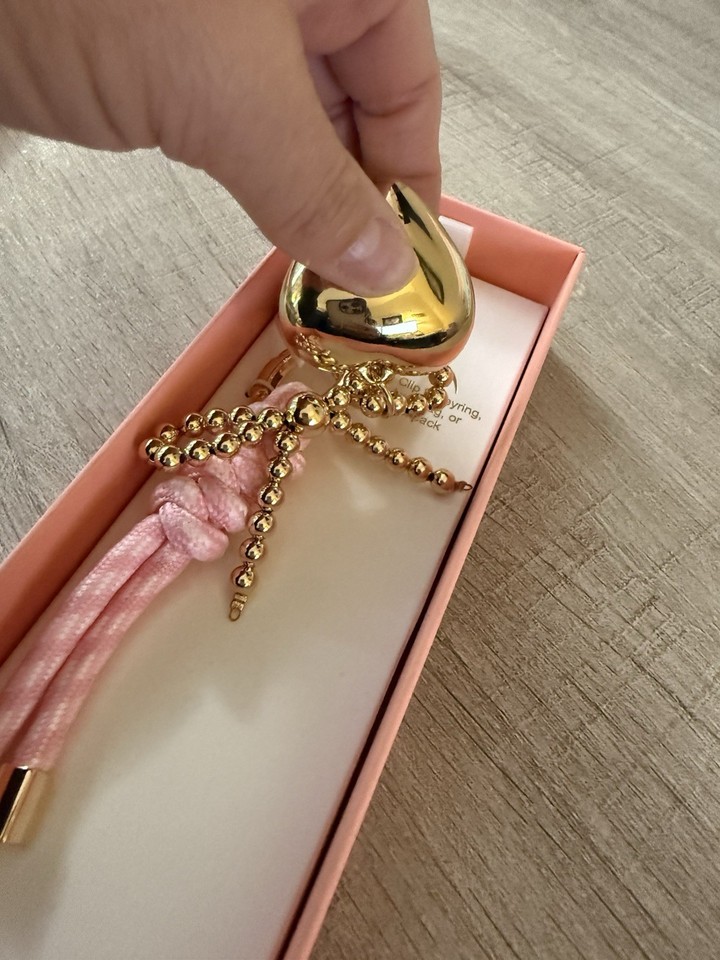 Piper K Bag Charm & Keychain RARE Pink Bow Heart | eBay