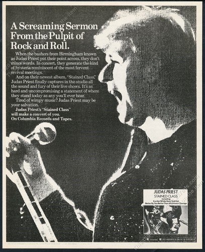 1978 Judas Priest photo Stained Class album release vintage print ad | eBay
