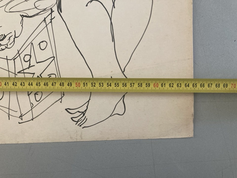 Beautiful Drawing 1958 Ink Circus Horse Man Woman Art to Identify ...