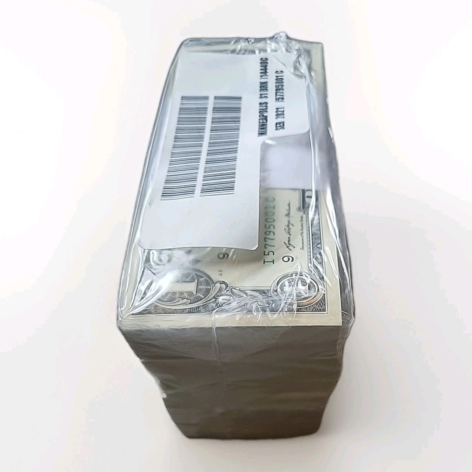 2021 $1 Dollar Bills 1000 Piece Uncirculated Sealed BEP Brick Fancy ...