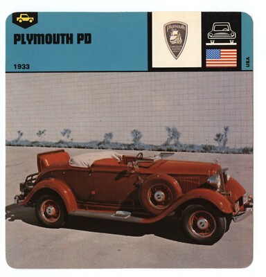 Plymouth PD - GT / Production Car Edito Service SA Auto Rally Card | eBay