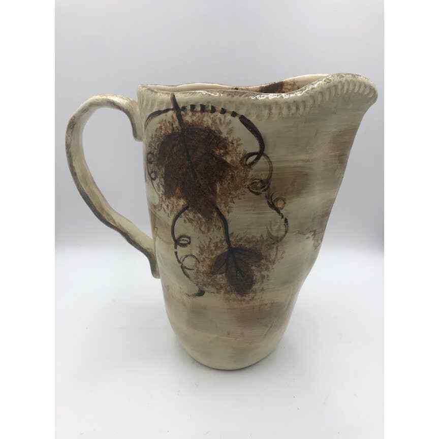 Dario Farrucci Designs Ceramic Pitcher Grapevine Theme With Handle | eBay