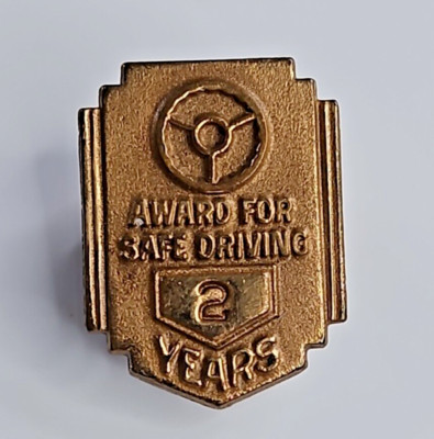 Antique 2 Years Safe Driving Award Screw Back Pin Lapel Pin Herff Jones ...