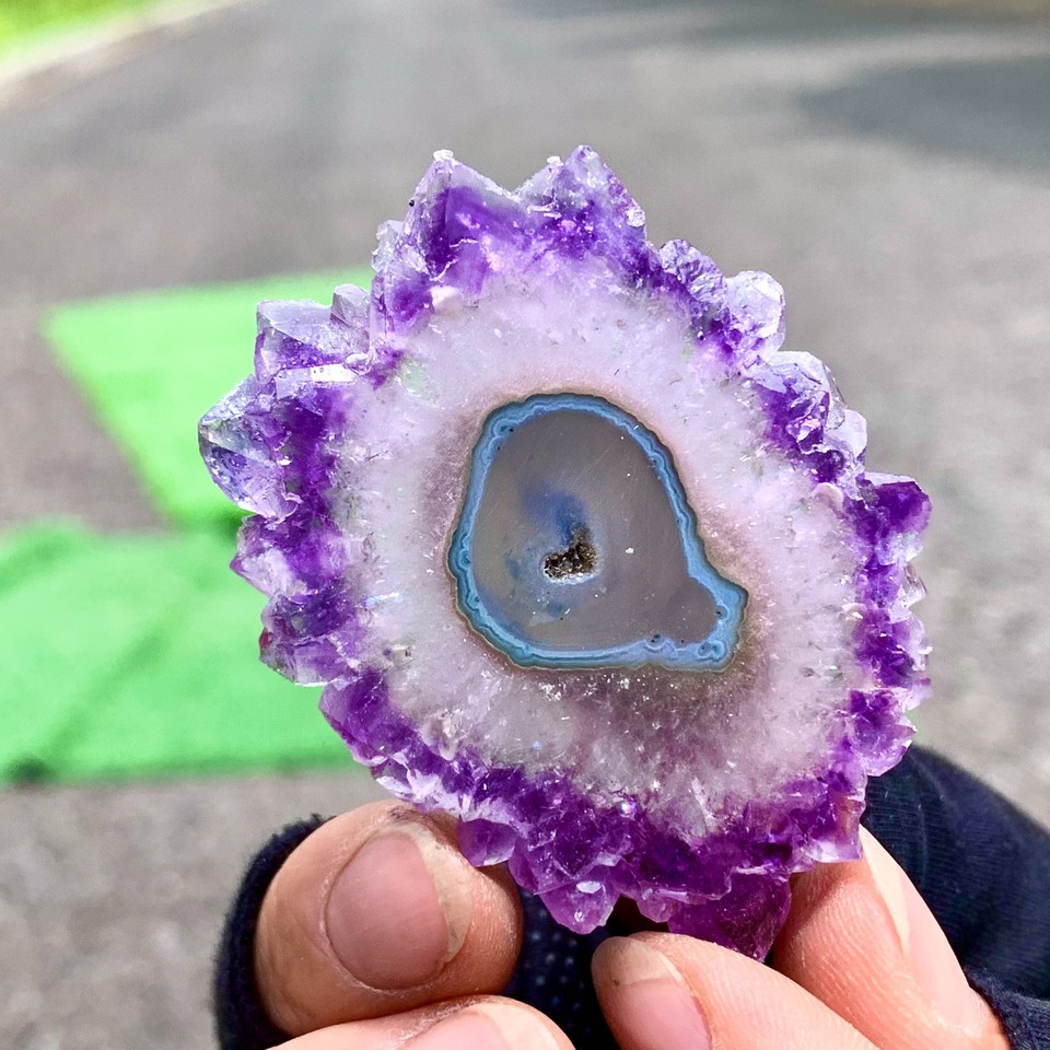 29G Natural high-quality Amethyst agate quartz cluster slice crystal ...