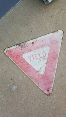 Vintage Porcelain YIELD sign | eBay