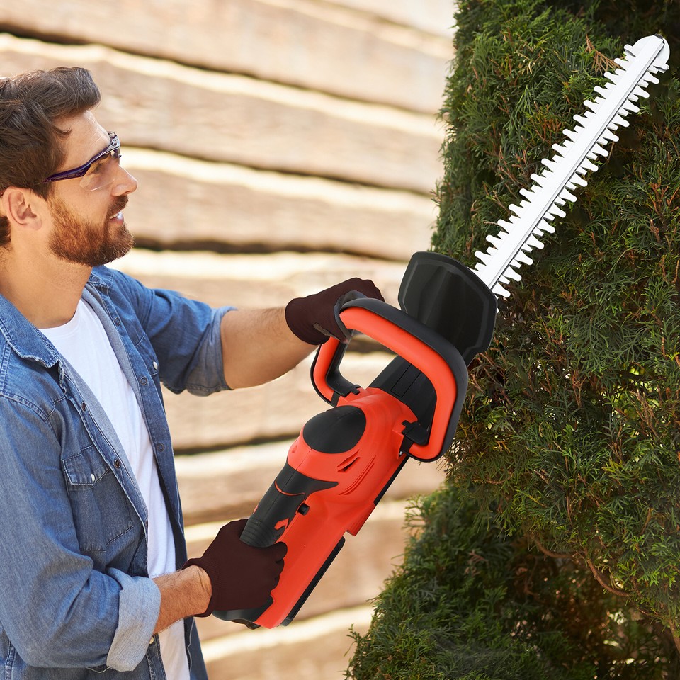 22 Inch Handheld Electric Cordless Hedge Trimmer Bush Trimmer with 21V ...