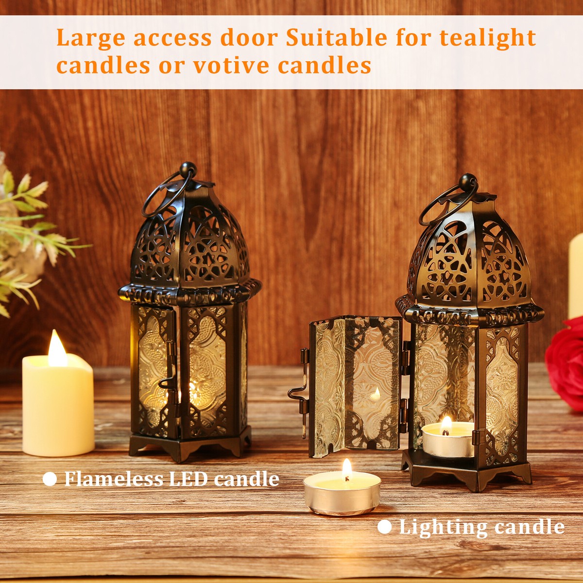 Large Decorative Metal Candle Lanterns