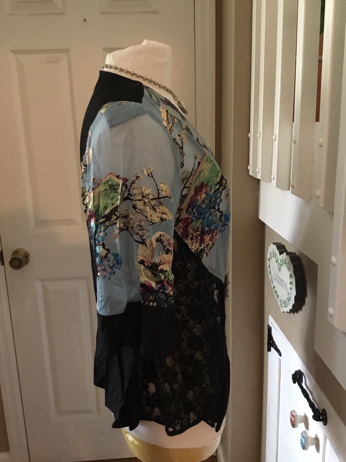 VTG Violet Kay Blue Floral Jacket Size S | eBay