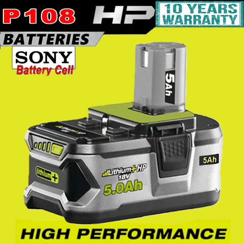 For Ryobi 18V P108 Battery Lithium 5.0Ah P102 P103 P104 P107 P109 | eBay