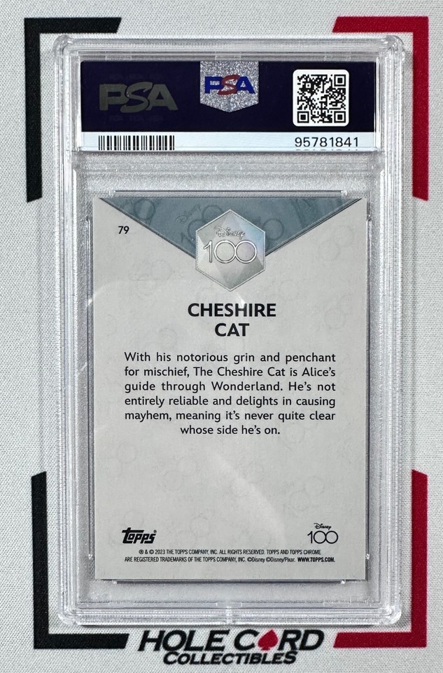 CHESHIRE CAT PSA 10 2023 Topps Disney 100 Chrome #79 Pink Refractor ...