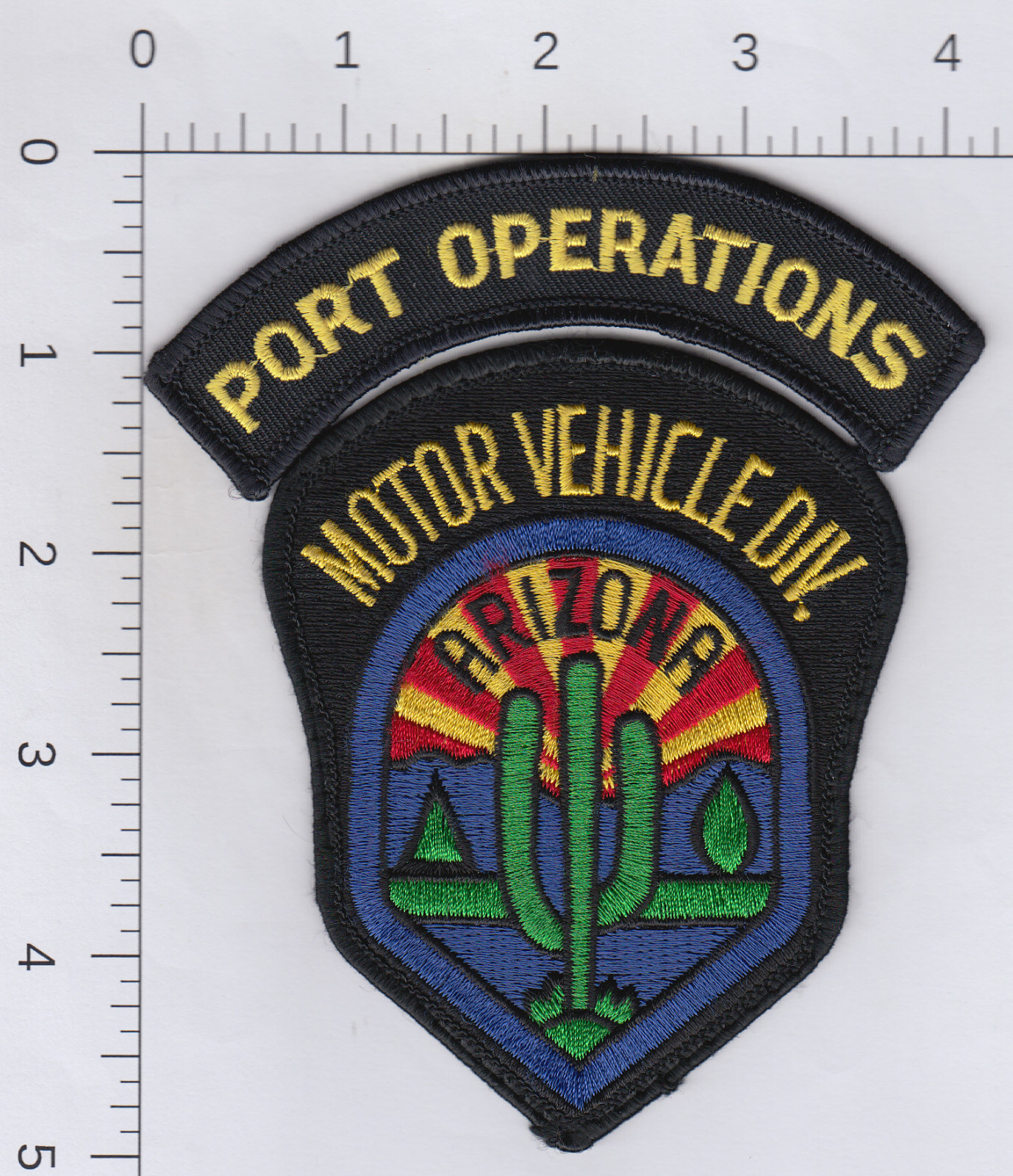 Arizona Motor Vehicle Division patch with Port Operations rocker. See ...