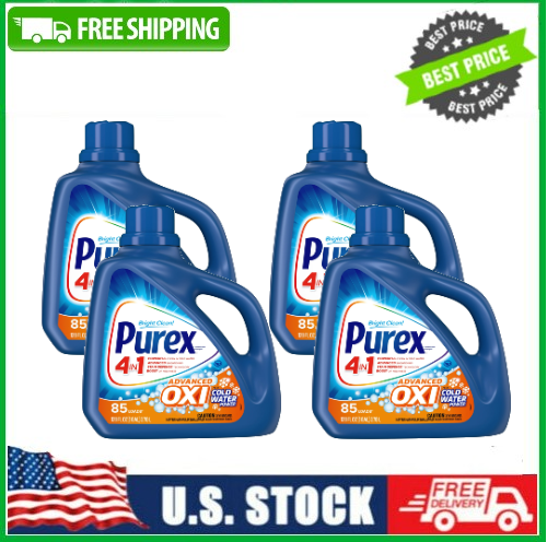 4 Pack Purex Liquid Laundry Detergent Plus OXI, Stain Defense ...