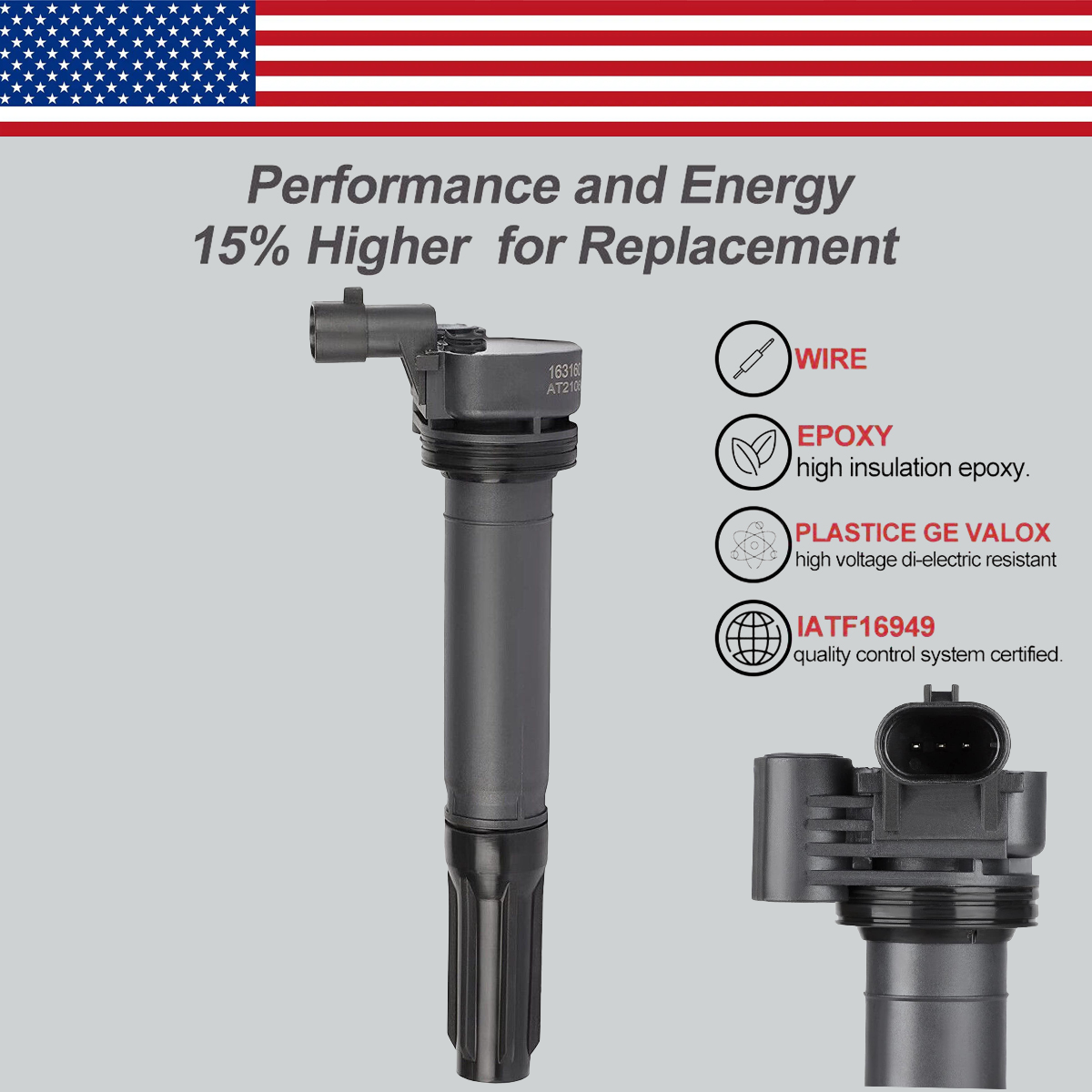 Set of 4 Ignition Coils + 4X Spark plug OEM For 2012-2017 Fiat 500 1.4L ...