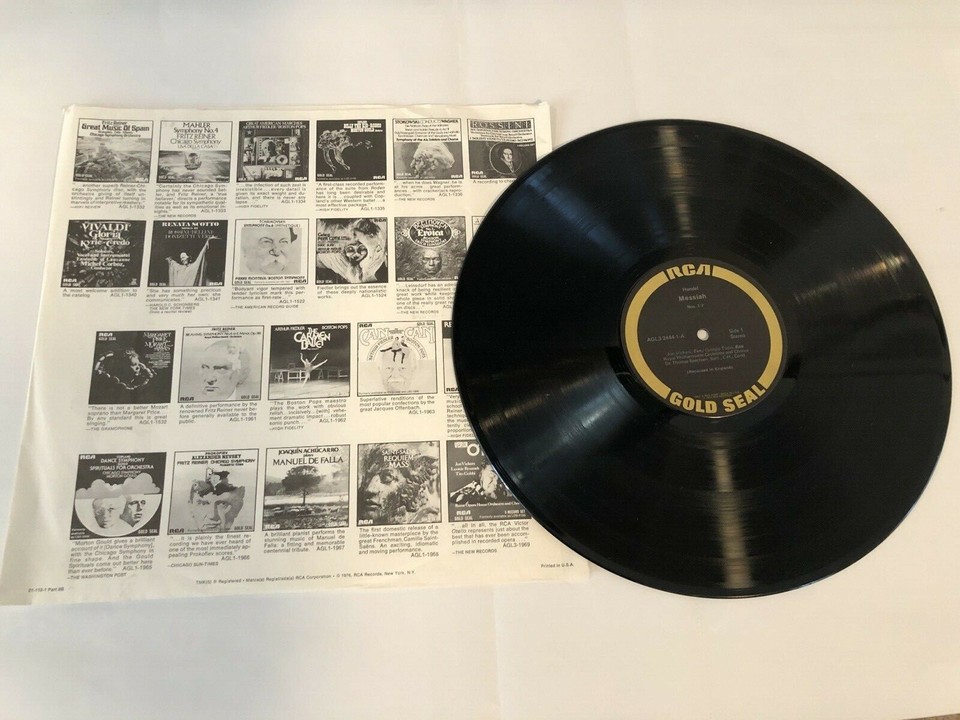 Handel Messiah Sir Thomas Beecham Royal Philharmonic Orchestra 3 Record ...