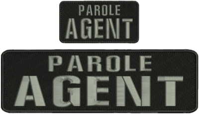 Parole Agent embroidery patch 3x10 and 2x4 hook grey | eBay