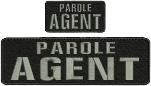 Parole Agent embroidery patch 3x10 and 2x4 hook grey | eBay