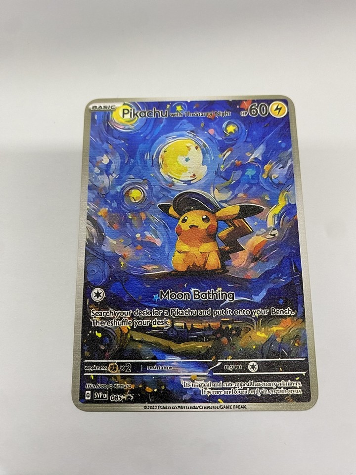 Pikachu Van Gogh Gold Metal Pokémon Card-Collectible Gift Display！ GOOD ...