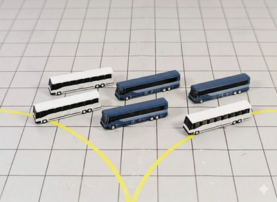 6x BUS/COACH US GREYHOUND Style Airport GSE Vehicle Models 1:400 Scale ...